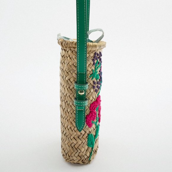 Zara | Bags | Nwt Green Raffia Mini Crossbody Bag | Poshmark